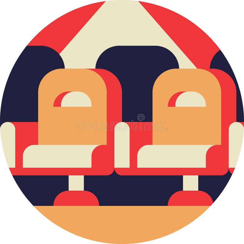 Fila De Las Butacas Del Cine Ilustración del Vector - Ilustración de ...