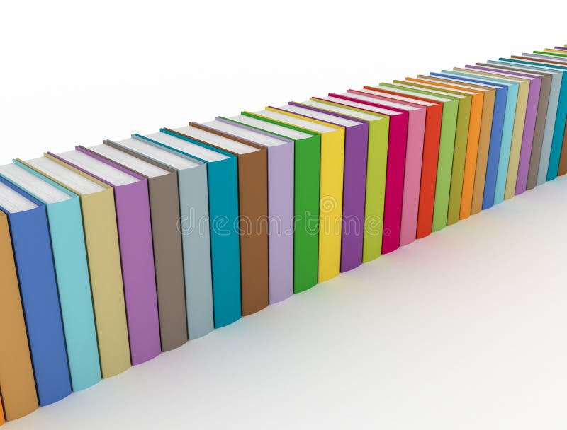 Fila de libros coloridos ilustración del vector. Ilustración de manual ...