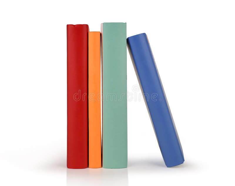 Fila De Los Libros Del Color Aislados Foto de archivo - Imagen de ...