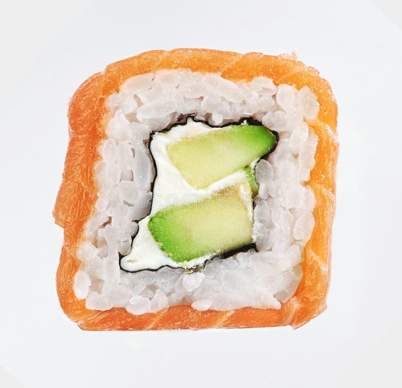 Filadelfia De Rollo De Sushi, Aislado Foto de archivo - Imagen de ...