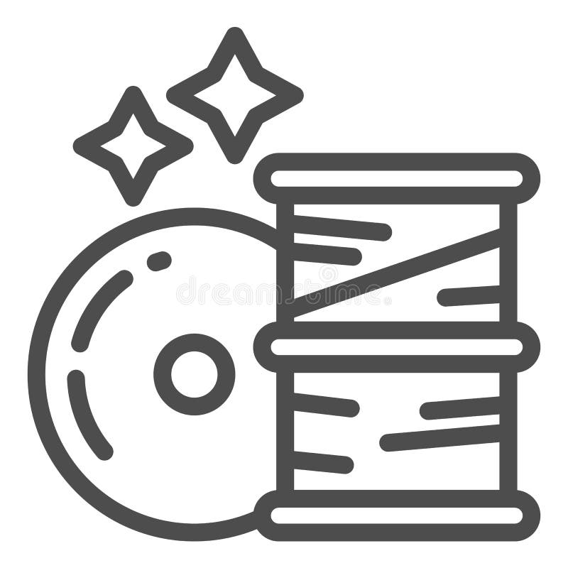 Filament for 3D Printer Line Icon. 3d Printer Coils Vector Illustration ...