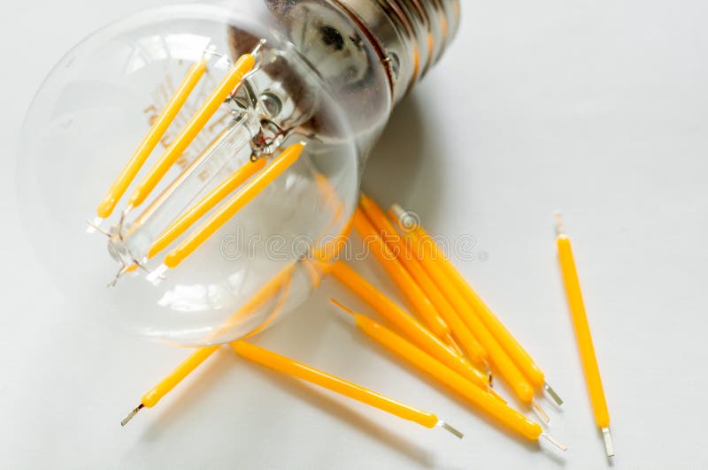 Filament Elements for Lamps Electricity Stock Image - Image of idea ...