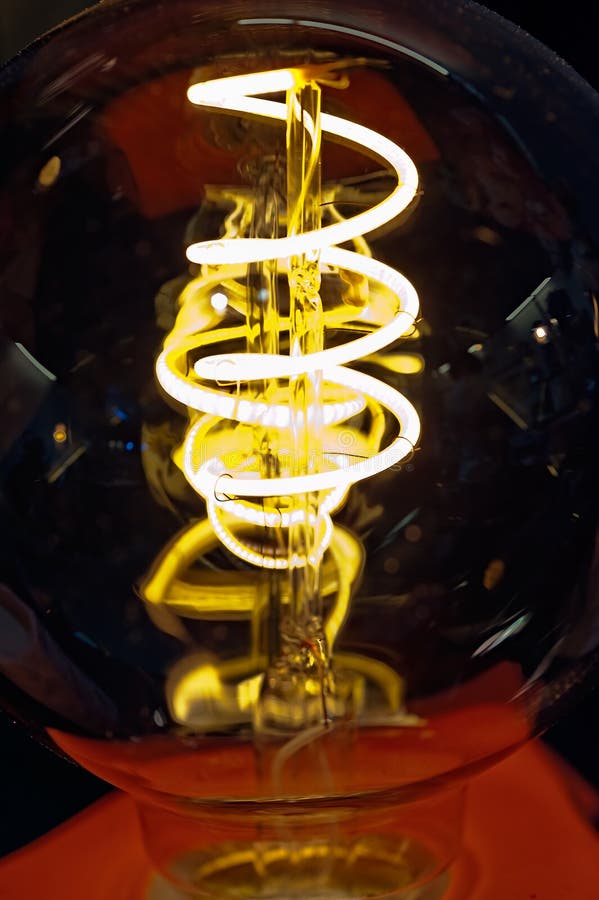 Filament Incandescent Light Bulb Stock Image - Image of dark ...