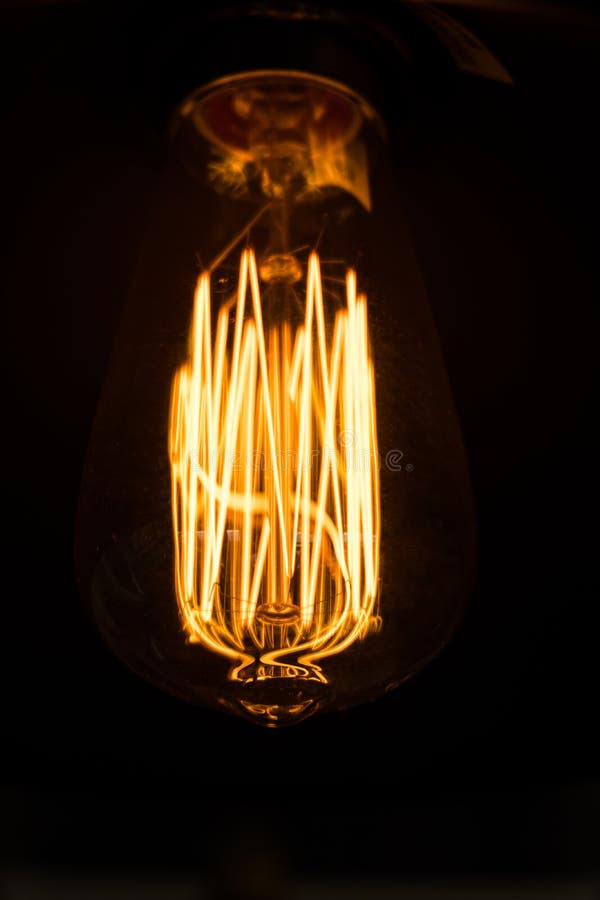 Filament Inside Warm Light Bulb Stock Image - Image of lamp, lantern ...