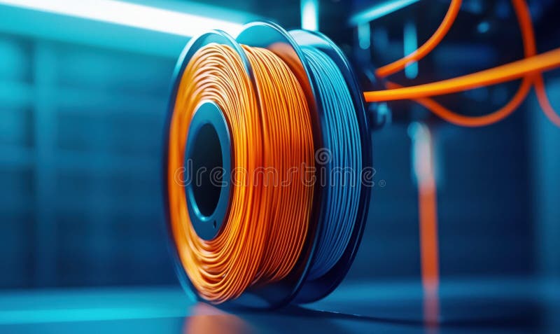 Filament Spools Close-Up stock illustration. Illustration of ...