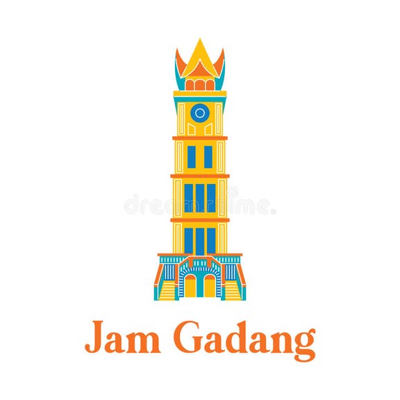 Jam Gadang Vector Illustration Stock Vector - Illustration of ...