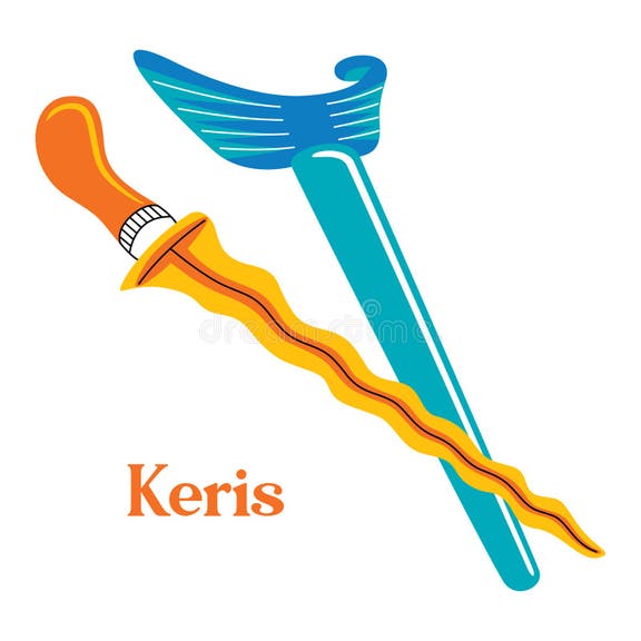 Keris Vector Illustration stock vector. Illustration of costume - 254545685