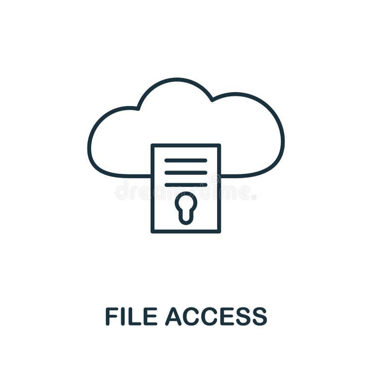 File Access Icon. Thin Outline Style Design from Web Hosting Icons ...