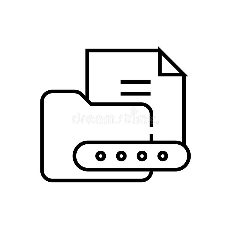 File Access Line Icon, Concept Sign, Outline Vector Illustration ...