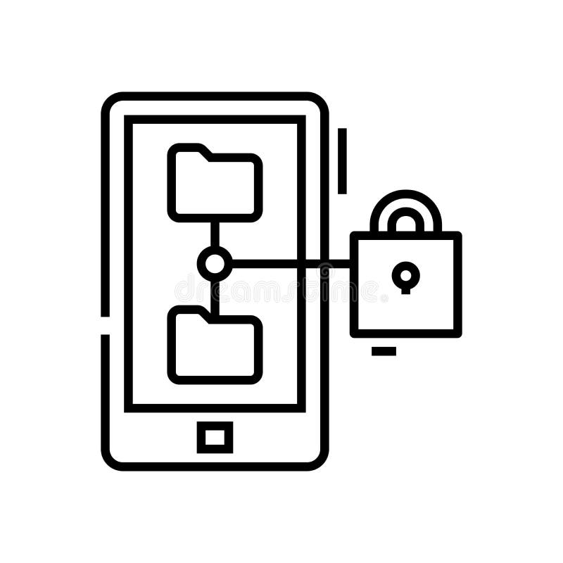 File Access Line Icon, Concept Sign, Outline Vector Illustration ...