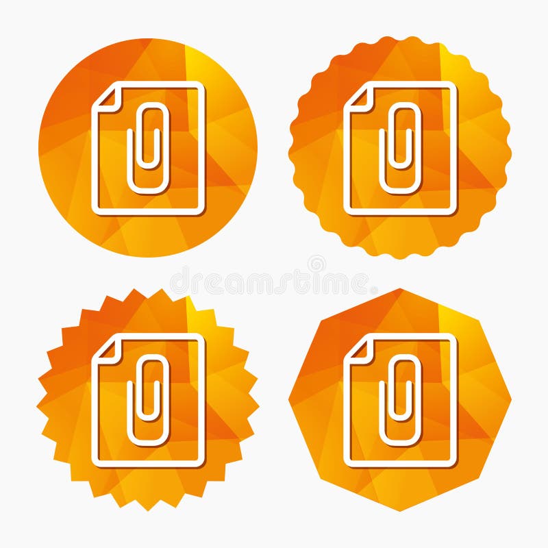 File Annex Icon. Paper Clip Symbol Stock Vector - Illustration of icon ...