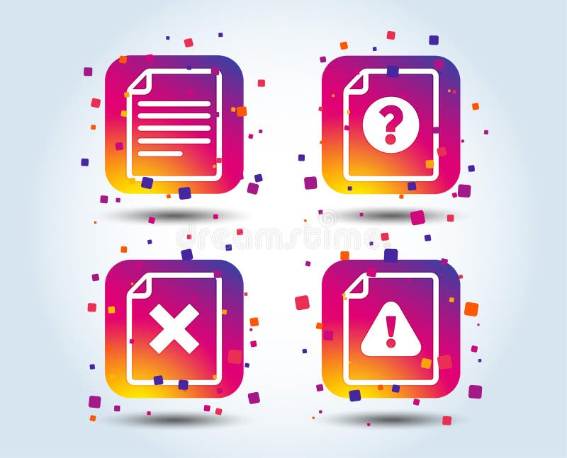 File Attention Icons. Exclamation Signs. Stock Vector - Illustration of ...