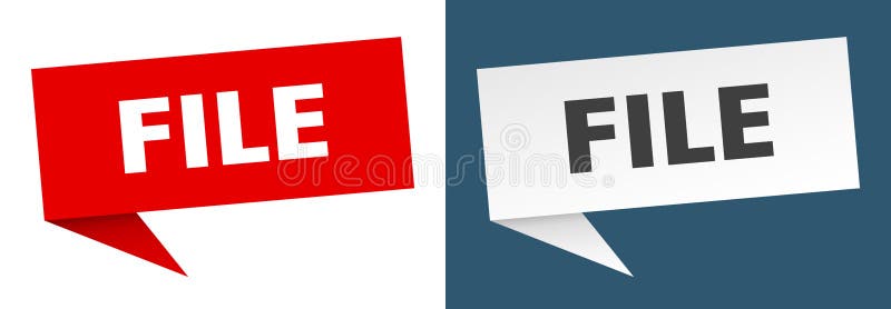 File Banner. File Speech Bubble Label Set Stock Vector - Illustration ...