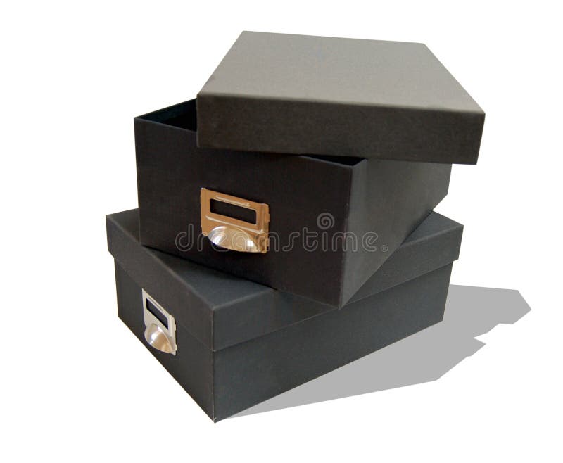 File Boxes on Shelf stock image. Image of full, black - 6557707