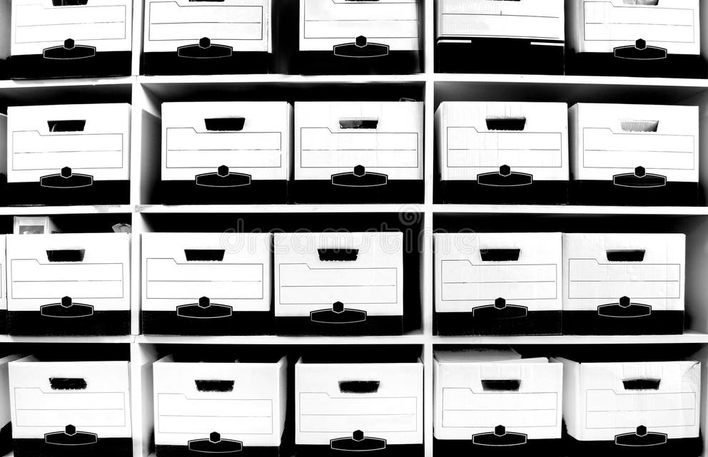 File Boxes on Shelf stock image. Image of stacked, storage - 7118831