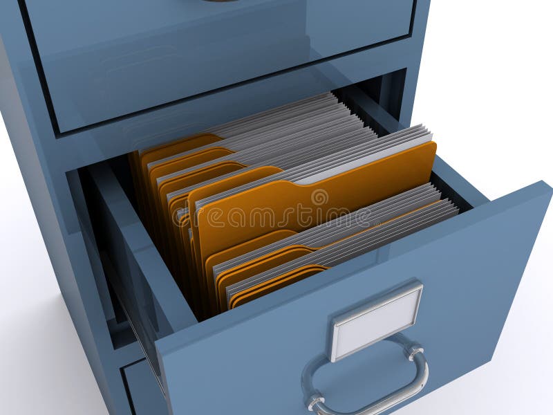 Filing Cabinet Drawer Open Confidential Stock Illustration ...