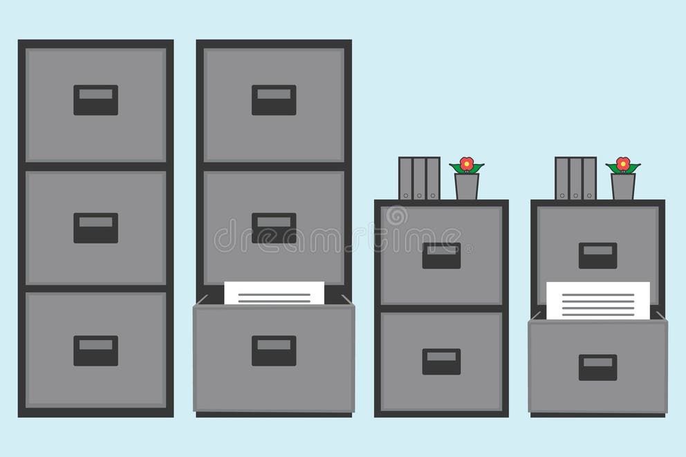 File Cabinet Design Vector Flat Isolated Illustration Stock ...