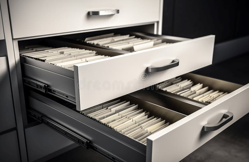 File Cabinet Drawer Storage. Generate Ai Stock Image - Image of ...