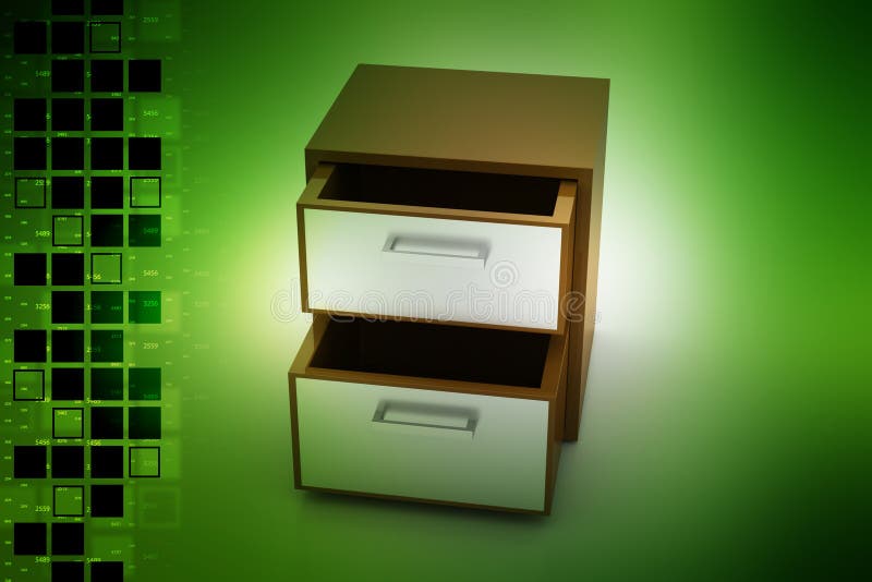 File Cabinet with Open Drawer Stock Illustration - Illustration of ...