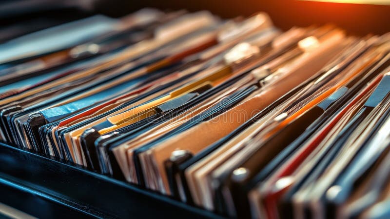 File Cabinet Overflow a Close-Up on Document Organization and Office ...