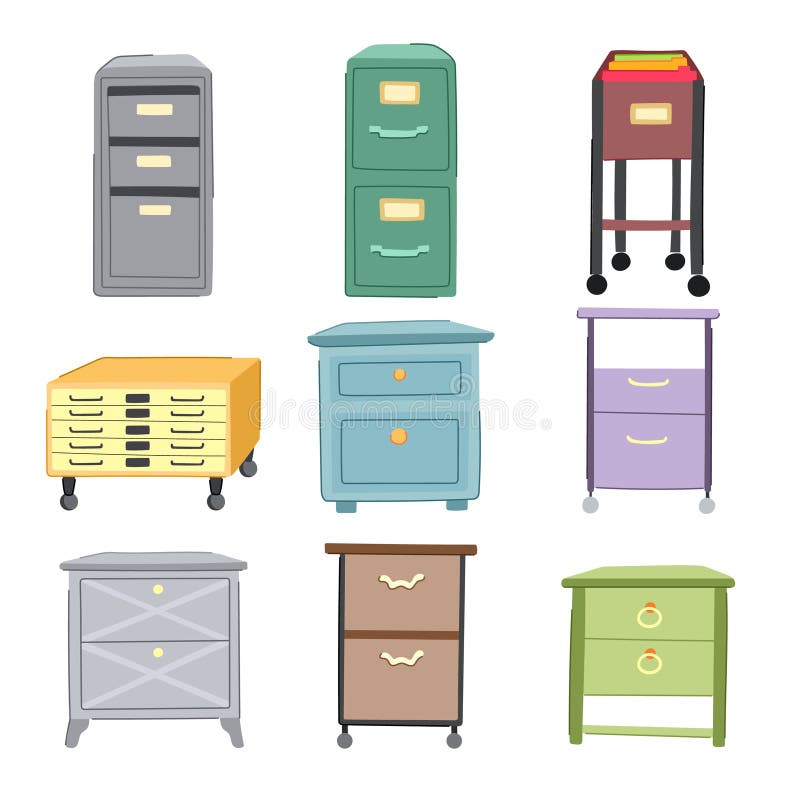 Office File Cabinet Cartoon Vector Illustration Stock Vector ...