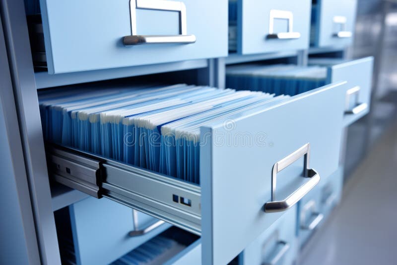 File Cabinet with a Wide Open Drawer Full of Files. Generative AI Stock ...