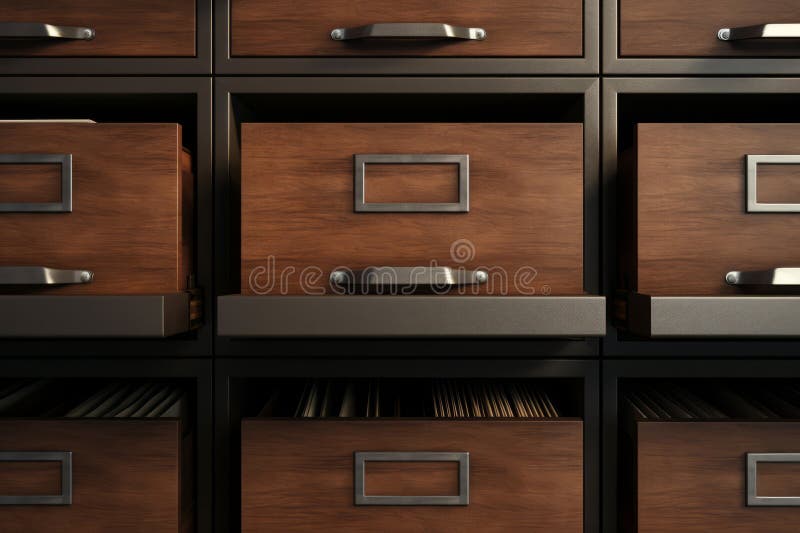 File Cabinet with a Wide Open Drawer Full of Files. Generative AI Stock ...
