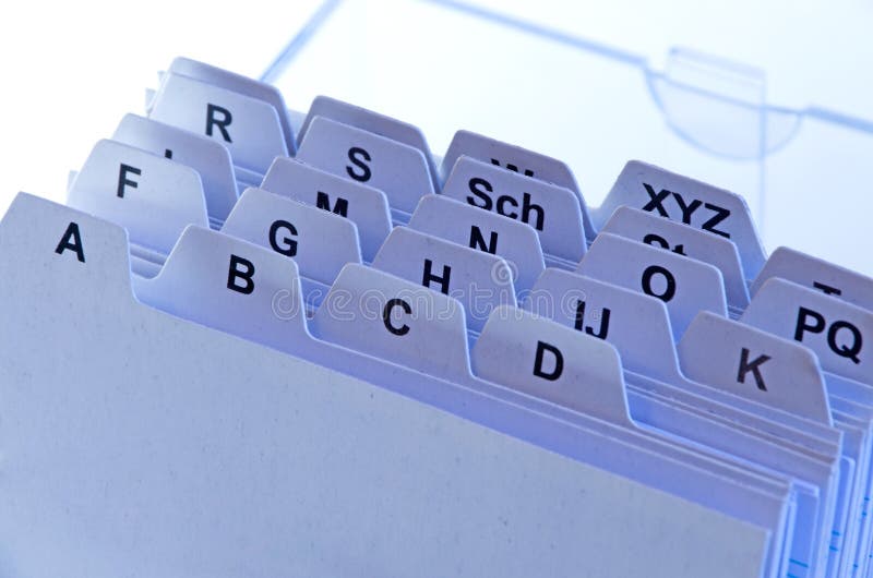 Index Card File System stock photo. Image of macro, blue - 15307654