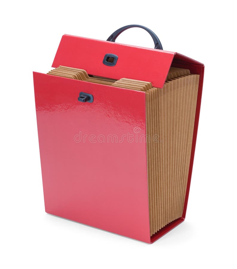 File Case Red Open stock image. Image of expandable, file - 98047733