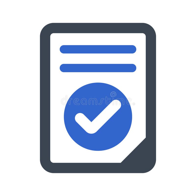 File checking icon stock vector. Illustration of tick - 205078567