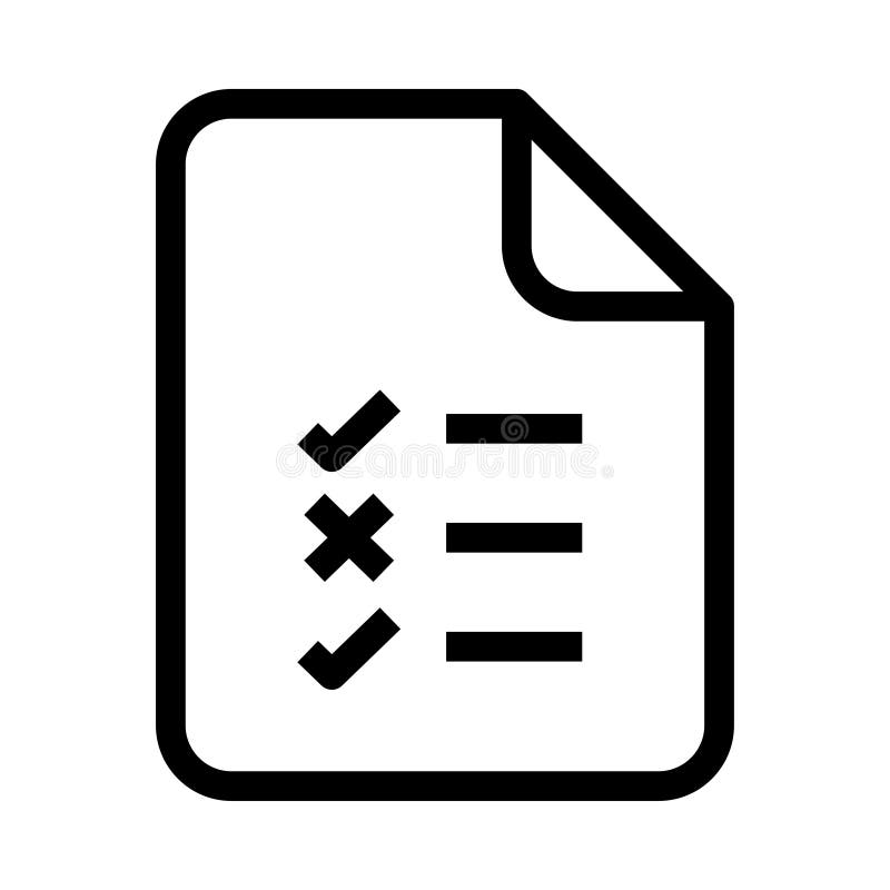 File Checklist Line VECTOR Icon Stock Illustration - Illustration of ...