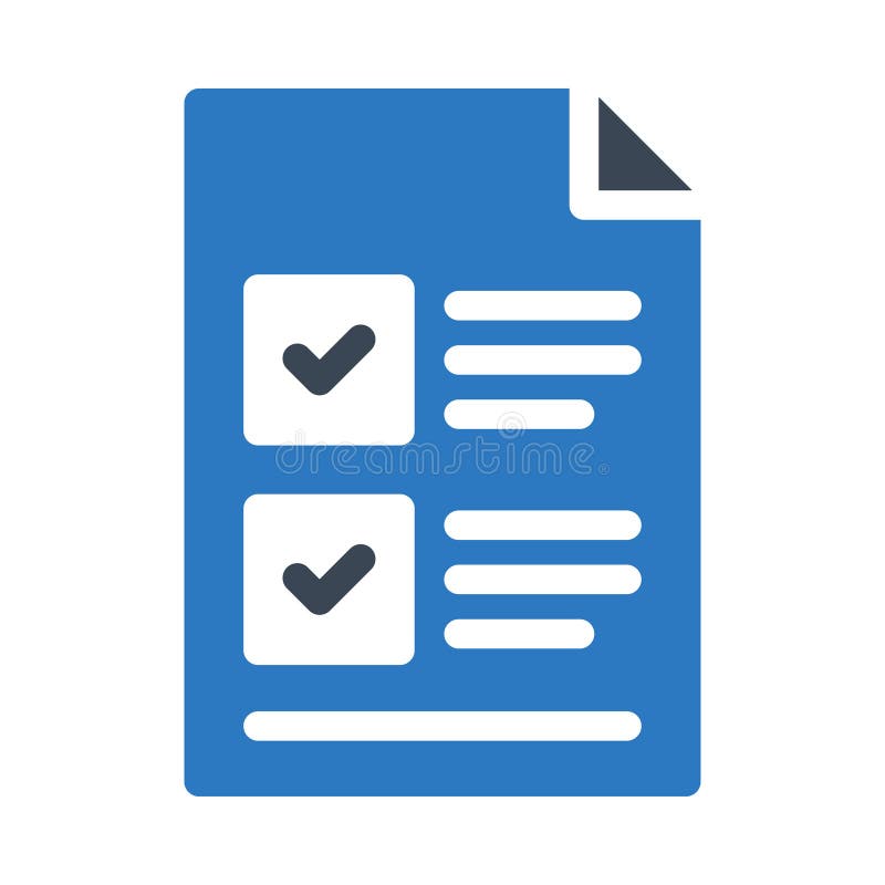 File Checklist Vector Glyph Color Icon Stock Illustration ...