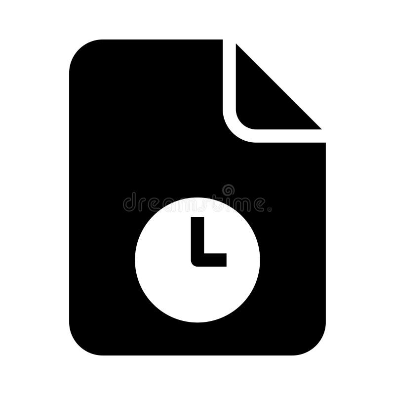 FILE Clock glyphs icon stock illustration. Illustration of thin - 104430904