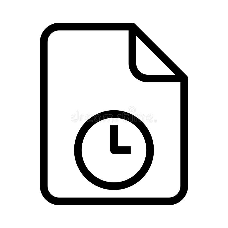 File Clock Line VECTOR Icon Stock Illustration - Illustration of ...