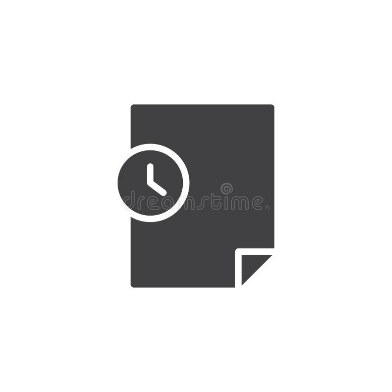File and clock vector icon stock vector. Illustration of simple - 116418220