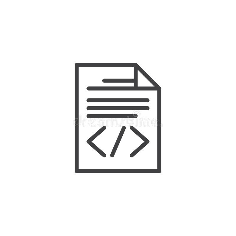 Coding Outline Vector Icon Thin Line Black Coding Icon Flat Vector