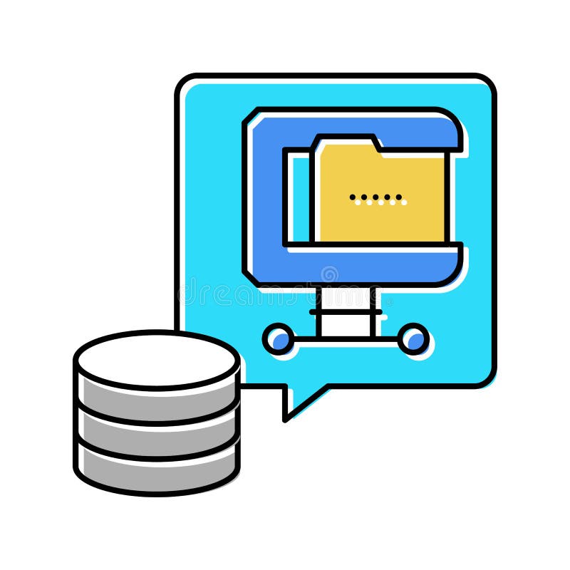 File Compression Digital Processing Color Icon Vector Illustration ...