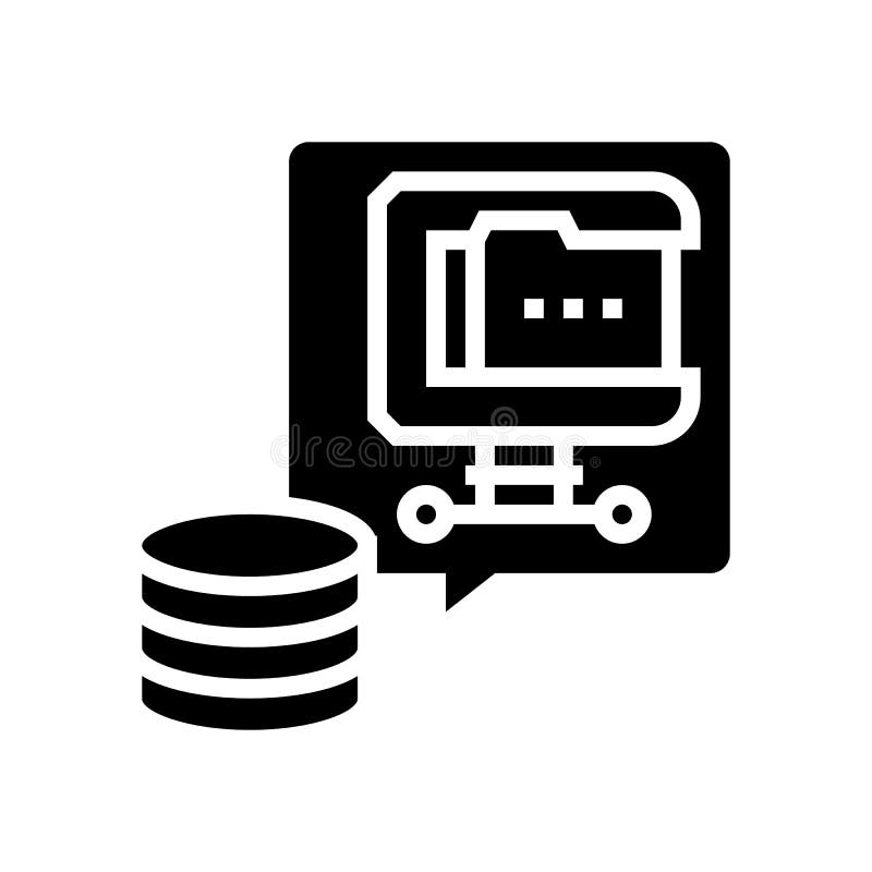 File Compression Digital Processing Glyph Icon Vector Illustration ...