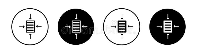 File Compressor Icon Set. Reduce Data and Size of the Folder Vector ...
