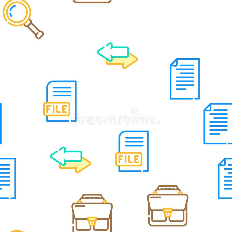File Computer Digital Document Icons Set Vector Stock Vector ...