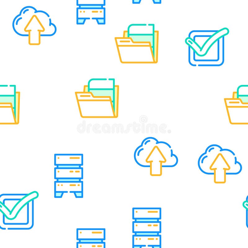 File Computer Digital Document Icons Set Vector Stock Vector ...