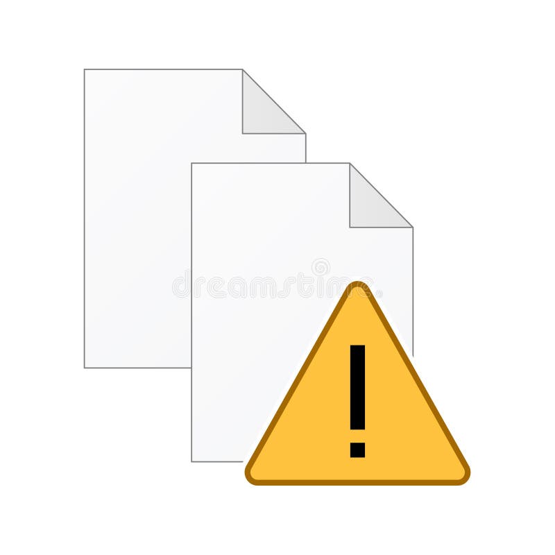 File Computer Document Icon with Error Isolated on White Background ...
