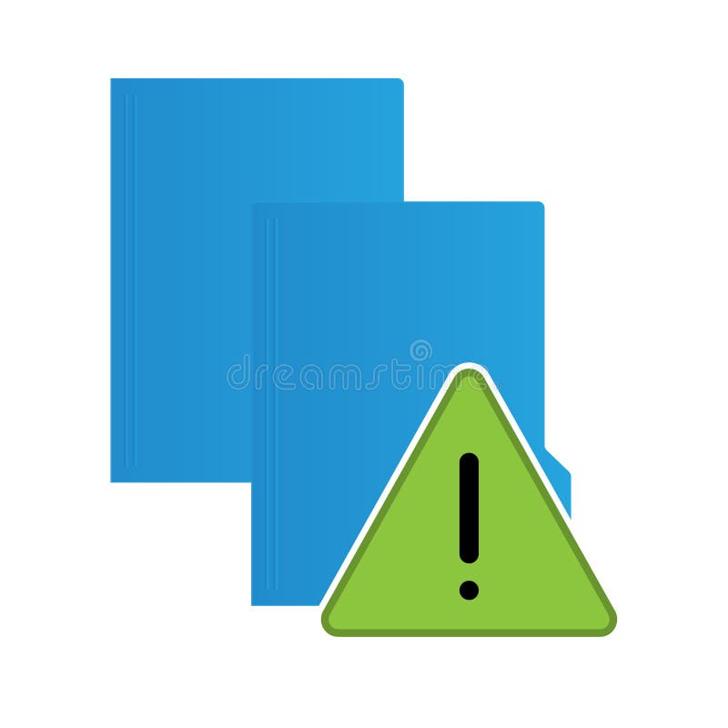 File Computer Folder Icon with Error Isolated on White Background Stock ...