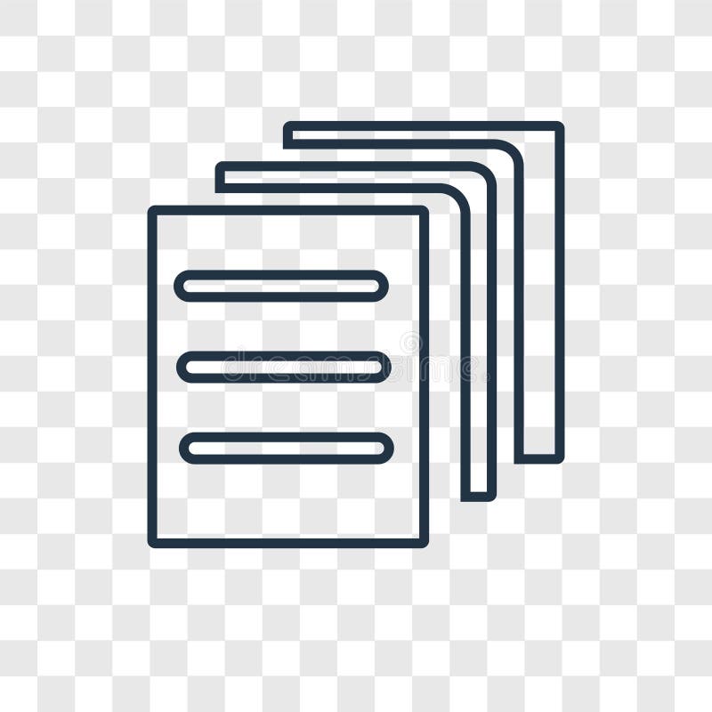 File Concept Vector Linear Icon Isolated on Transparent Background ...