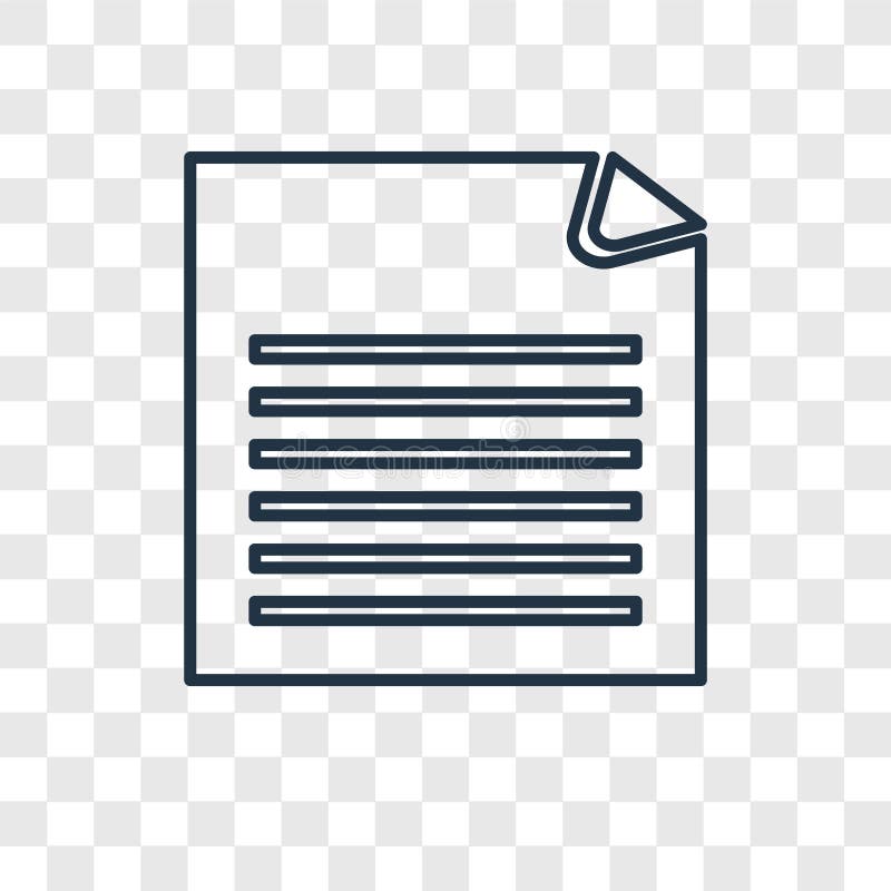 File Concept Vector Linear Icon Isolated on Transparent Background ...