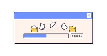 File Copy, Save Process, Window in Retro Style. 90s UI Design Stock ...