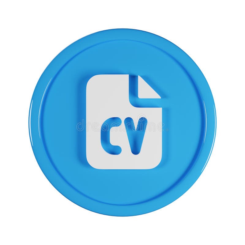 File Cv Business Icon 3D Render Illustration Stock Image - Illustration ...