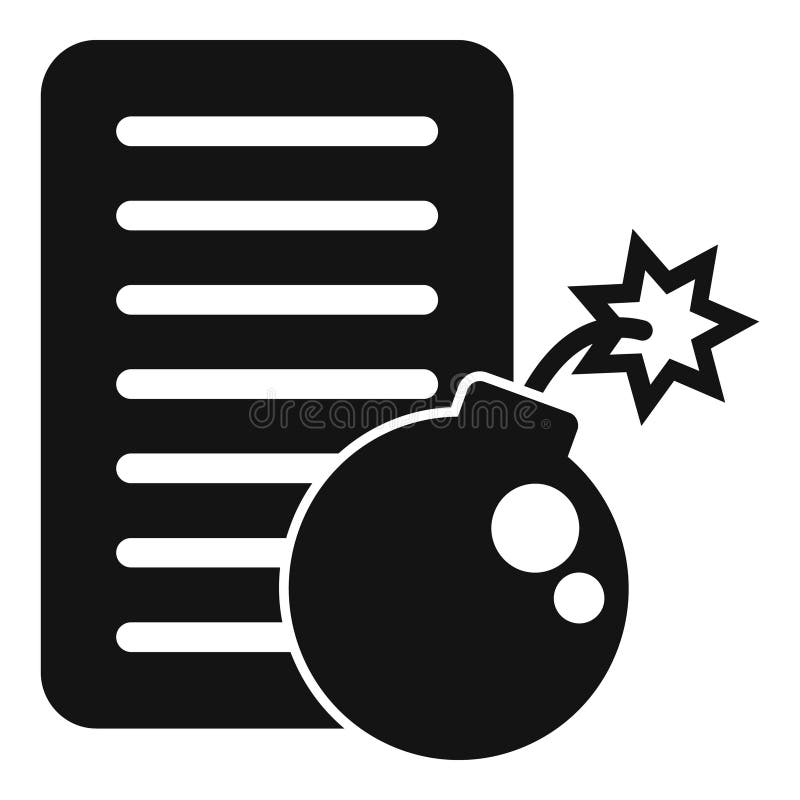 File Data Bomb Icon Simple Vector. Hacker Error Stock Illustration ...
