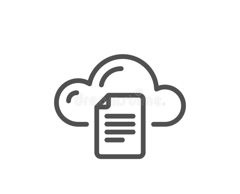 File Data Storage Line Icon Cloud Computing Sign Vector Stock Vector