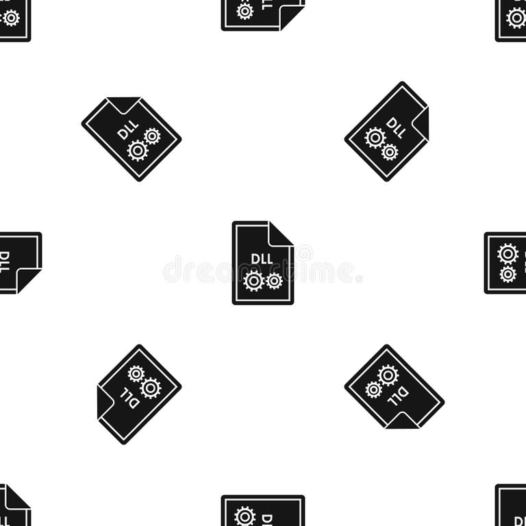 File DLL Pattern Seamless Black Stock Vector - Illustration of isolated ...